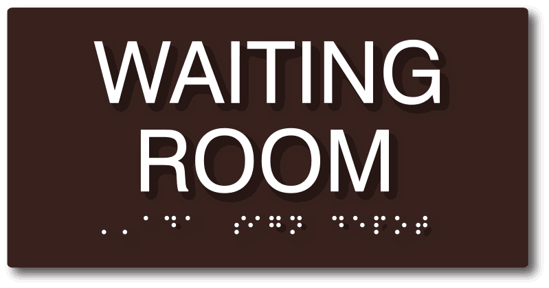 Waiting Room Sign - 8" x 4"- Tactile Letters and Braille – ADA Sign Depot