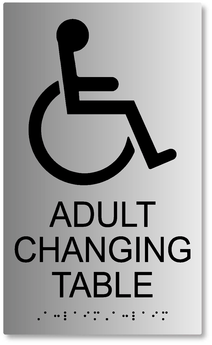 ADA Compliant Adult Changing Table Sign in Brushed Aluminum – ADA Sign ...