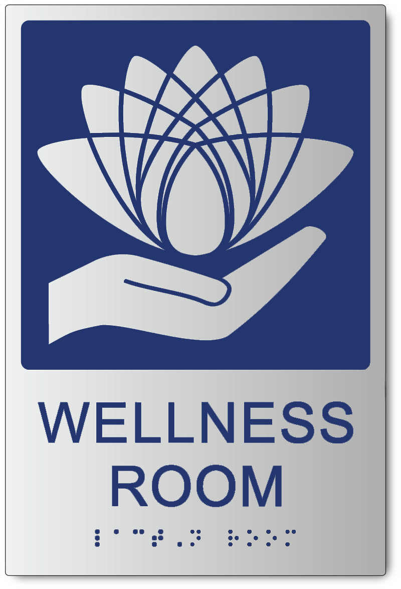 Wellness Room Sign in Brushed Aluminum Style Acrylic – ADA Sign Depot