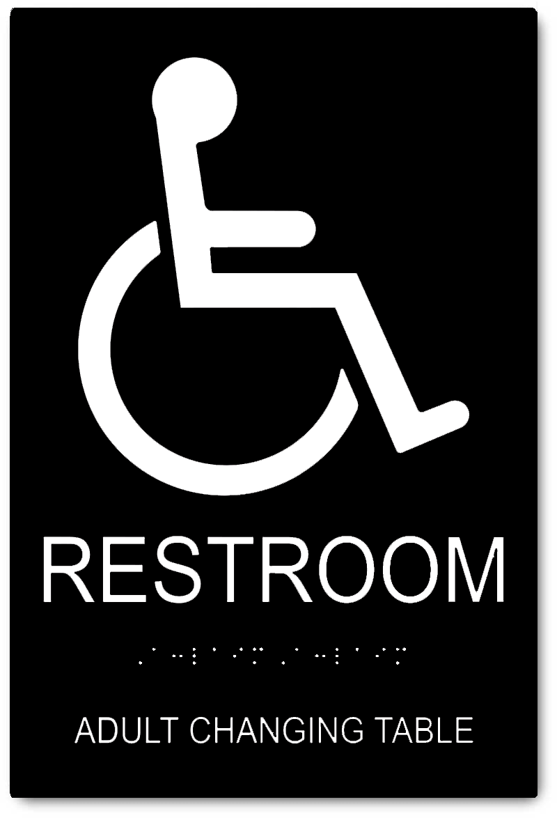 ADA Compliant Restroom Sign With Adult Changing Table – ADA Sign Depot