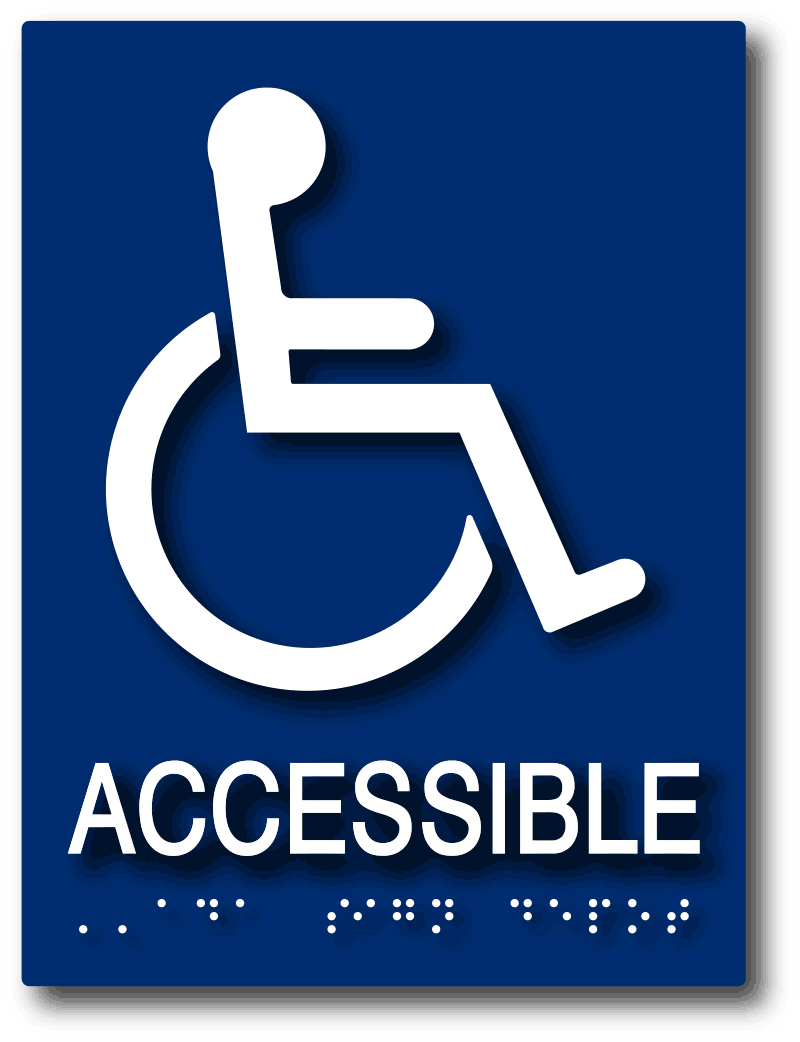 Symbol of Access ADA Signs with Text and Braille – ADA Sign Depot