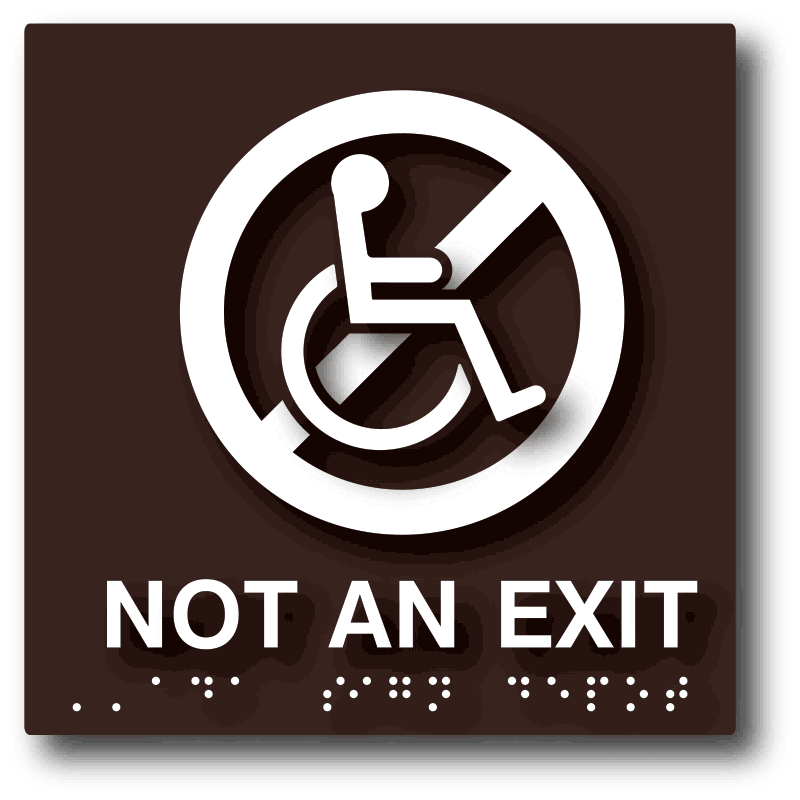 Not An Exit Sign with Non-Wheelchair Accessible Symbol – ADA Sign Depot
