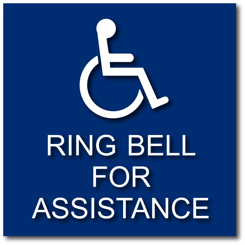 Ring Bell For Assistance ADA Sign with Wheelchair Symbol and Text – ADA ...