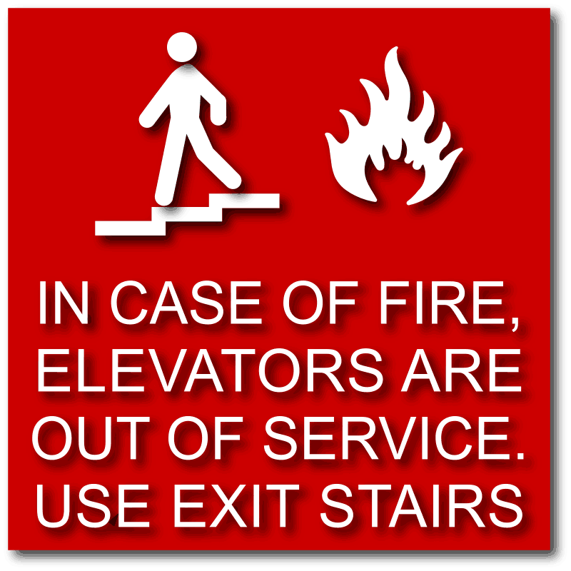Elevator Fire Sign