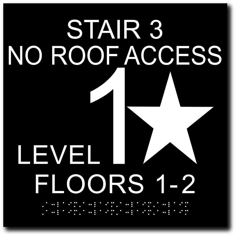 Stairwell Floor Level Signs with Tactile Text and Grade 2 Braille – ADA ...