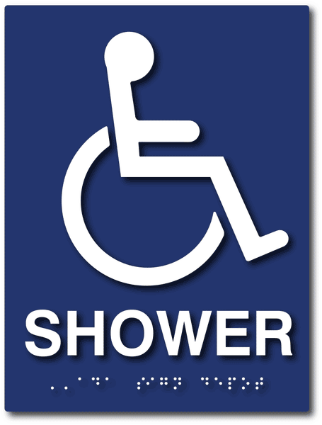 Wheelchair Accessible Shower ADA Signs with Braille – ADA Sign Depot