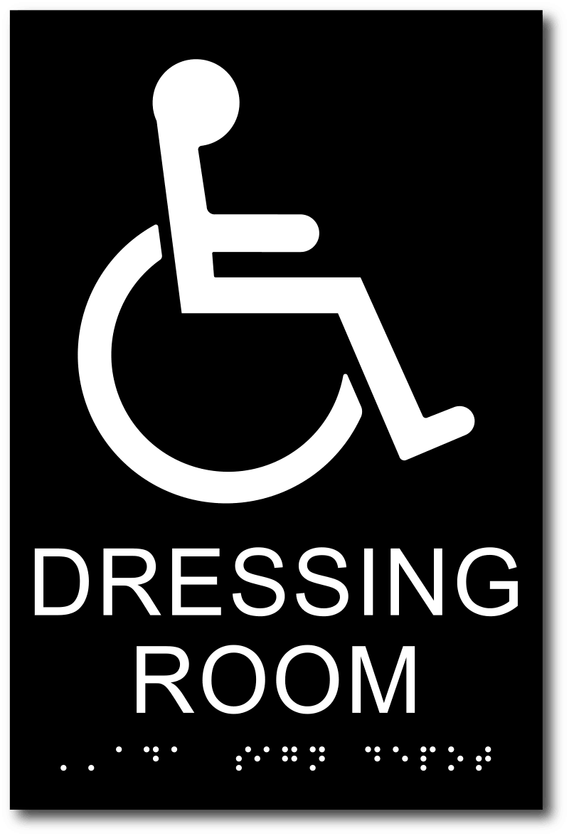 Wheelchair Accessible Gender Neutral Dressing Room Sign with Braille ...