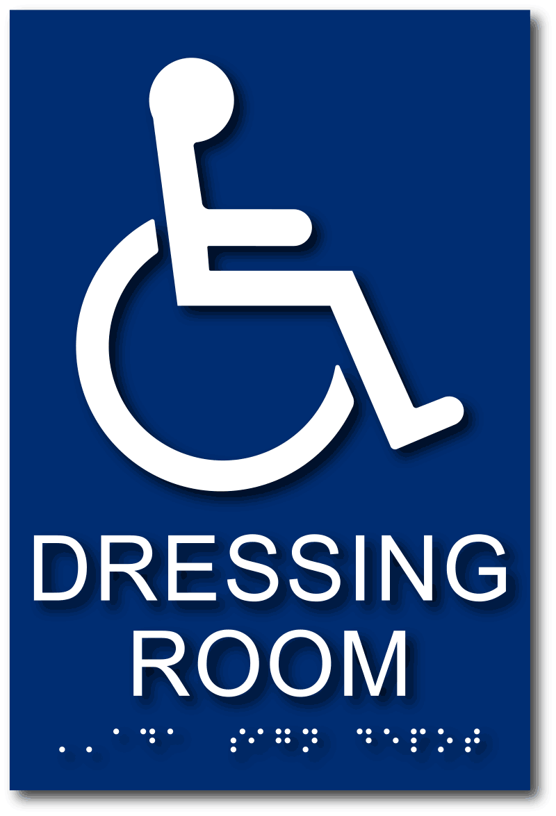 Wheelchair Accessible Gender Neutral Dressing Room Sign with Braille ...