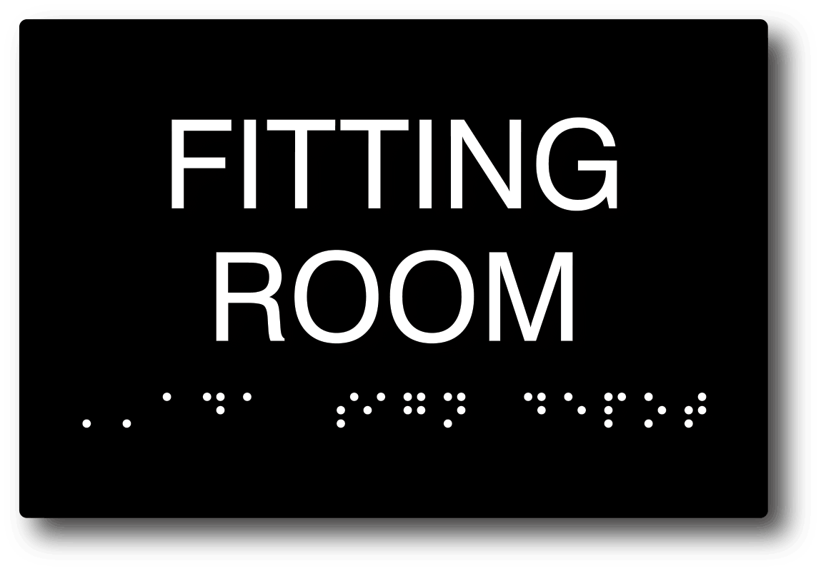 Unisex Fitting Room Sign with Tactile Letters and Braille – ADA Sign Depot