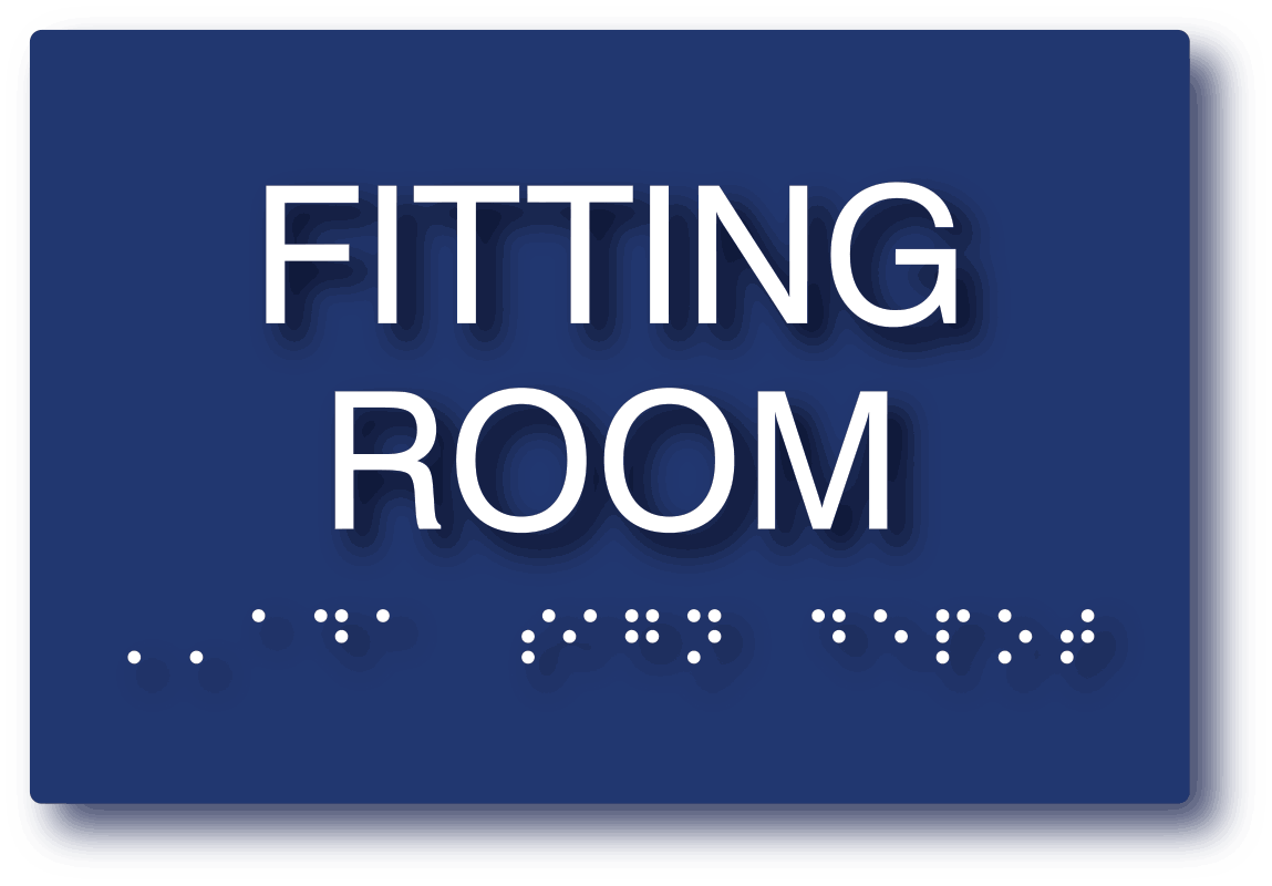 Unisex Fitting Room Sign with Tactile Letters and Braille – ADA Sign Depot