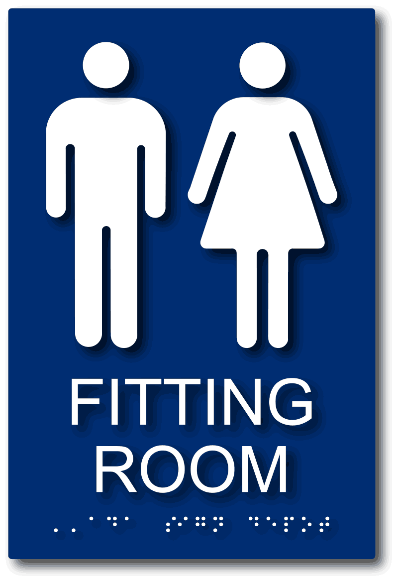 Unisex Fitting Room Sign with Male and Female Symbols and Braille – ADA ...