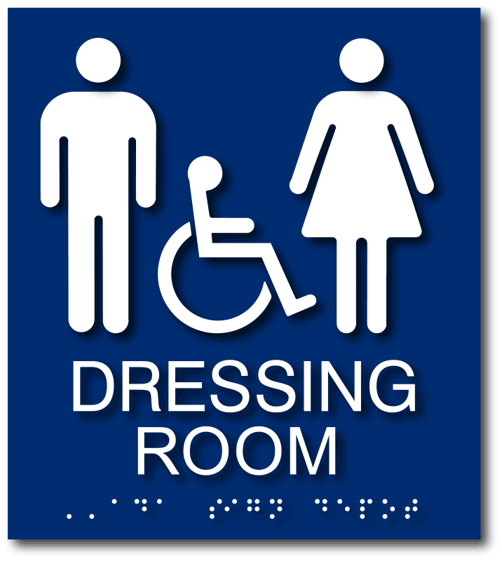 Unisex Accessible Dressing Room Signs with Tactile Text and Braille ...