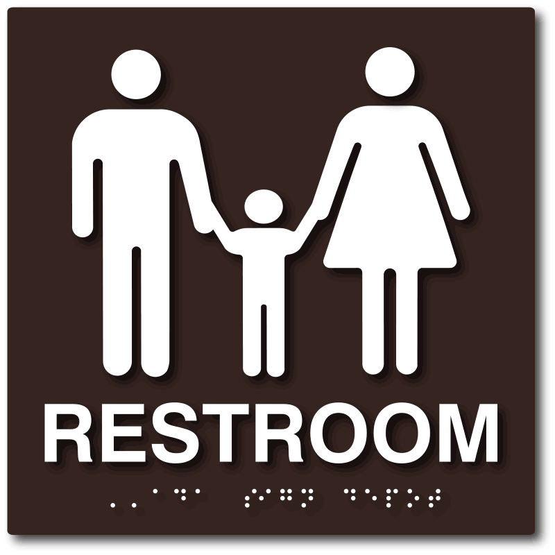 ADA Compliant Unisex Family Restroom Sign with Tactile Text and Braille ...