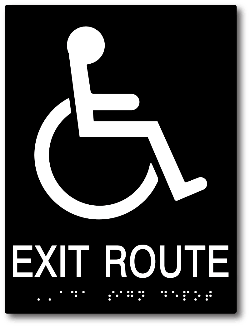 Wheelchair Accessible Exit Route ADA Signs – ADA Sign Depot