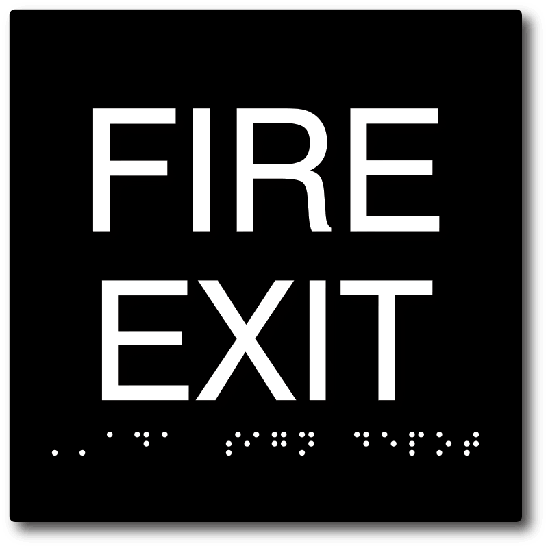 ADA Compliant Fire Exit Sign with Braille – ADA Sign Depot