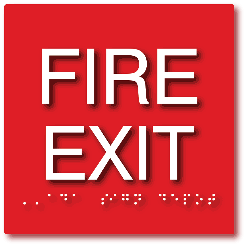 ADA Compliant Fire Exit Sign with Braille – ADA Sign Depot