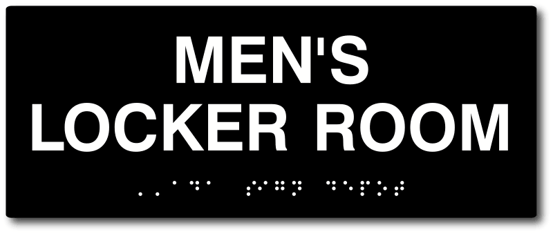 ADA Compliant Mens Locker Room Sign with Tactile Letters and Braille ...