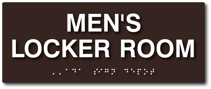 ADA Compliant Mens Locker Room Sign with Tactile Letters and Braille ...