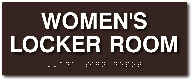 Women Locker Room ADA Sign with Tactile Letters and Braille – ADA Sign ...