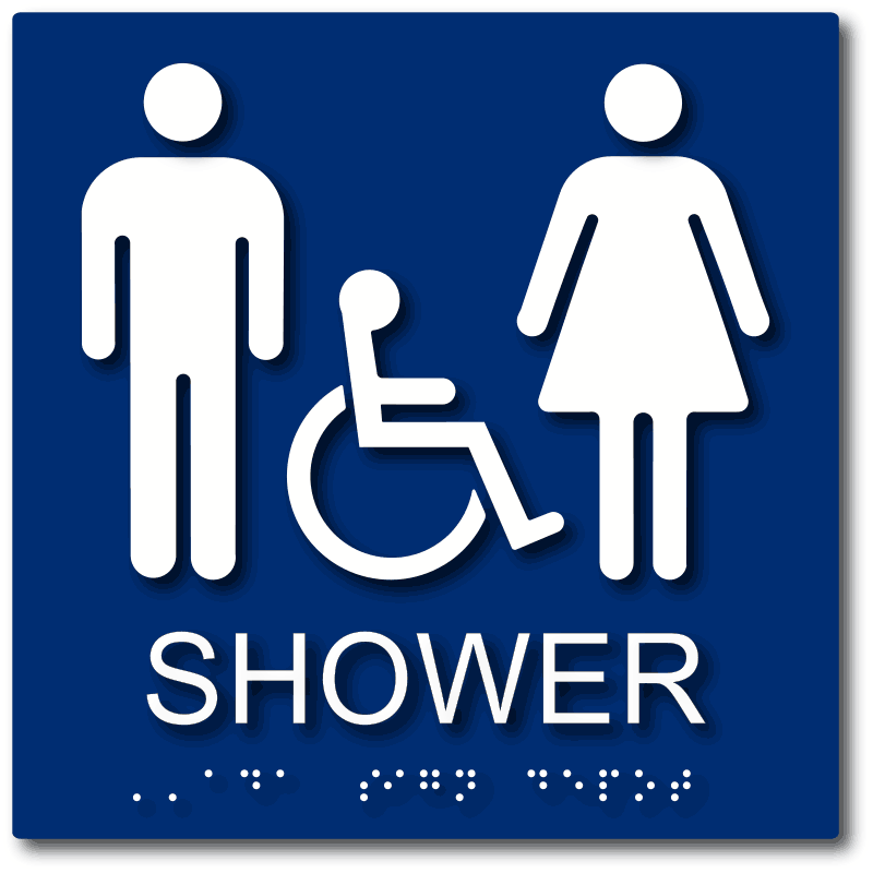 ADA Compliant Wheelchair Accessible Unisex Shower Room Sign – ADA Sign ...
