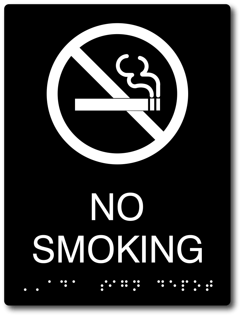 No Smoking Sign with No Smoking Symbol, Letters and Braille – ADA Sign ...