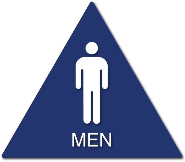 Men Only Bathroom Door Sign with Male Gender Symbol and Text – ADA Sign ...