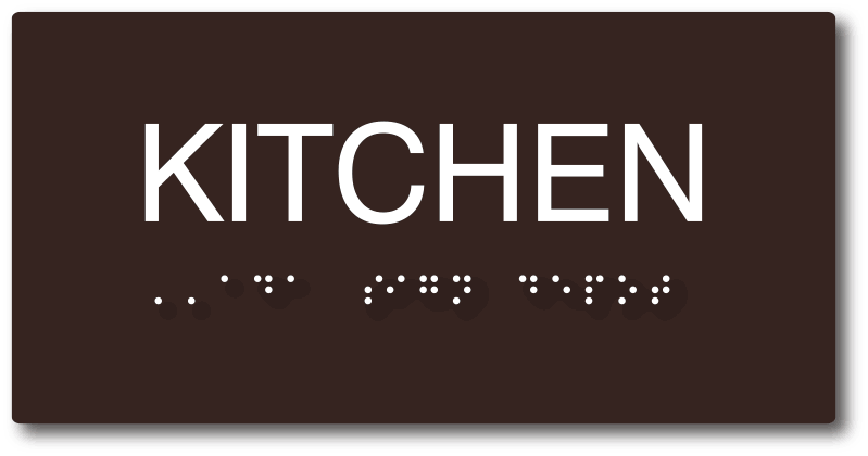 Kitchen Room Name Sign - ADA Compliant Tactile Braille Kitchen Signs ...