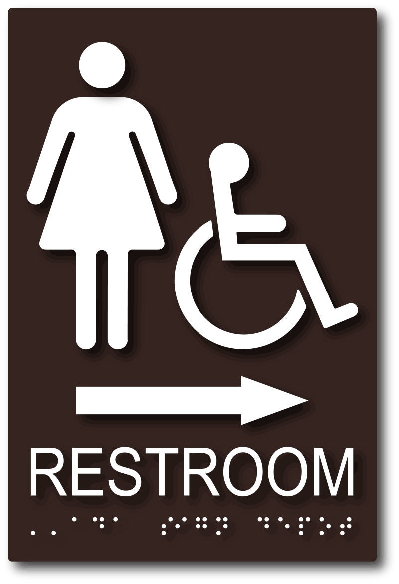 Restroom Signs With Arrow