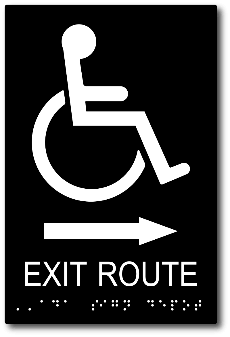 ADA Compliant Wheelchair Accessible Exit Route Sign with Arrow – ADA ...