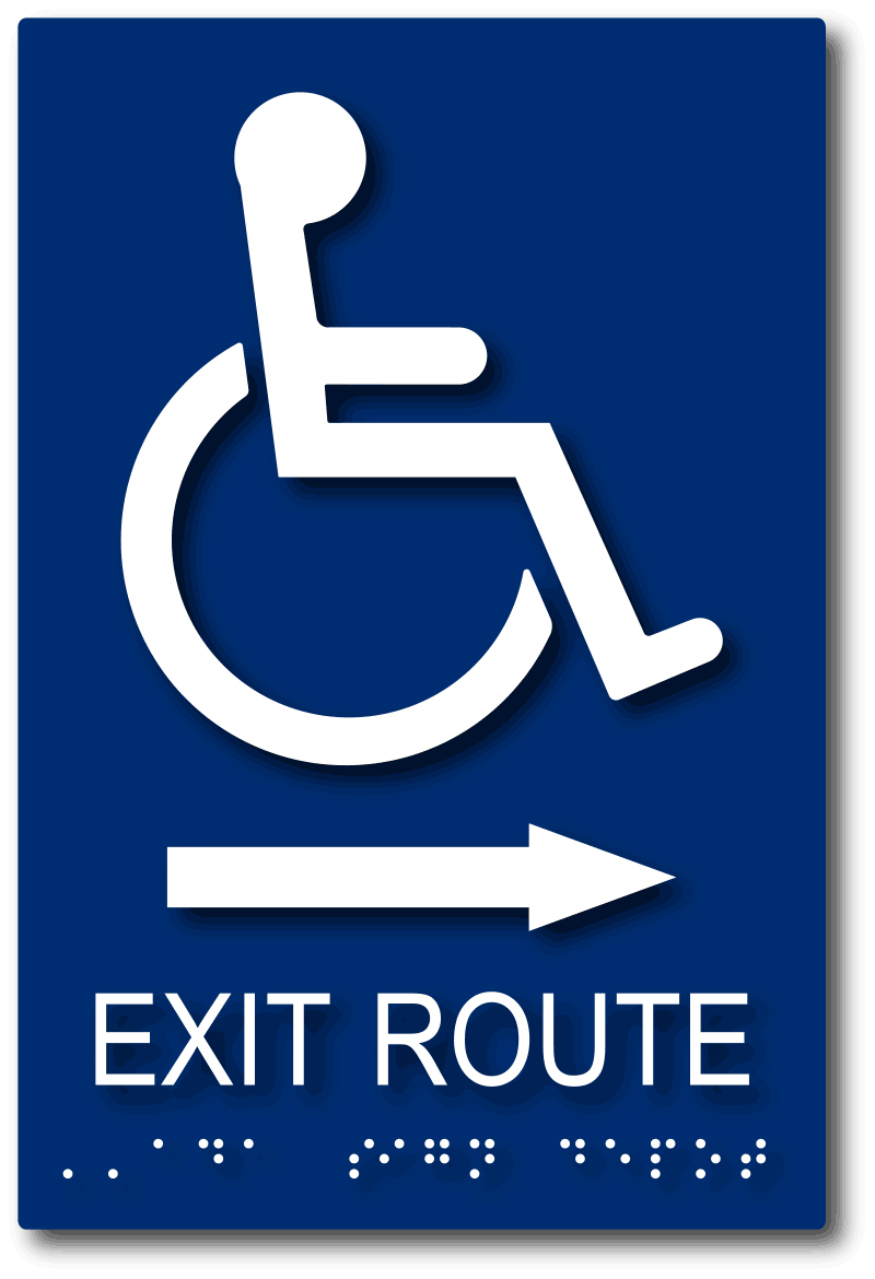 ADA Compliant Wheelchair Accessible Exit Route Sign with Arrow – ADA ...
