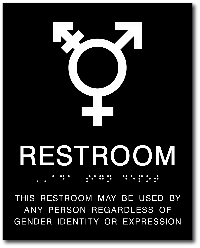 All Gender Neutral Symbol Bathroom Sign with Braille – ADA Sign Depot