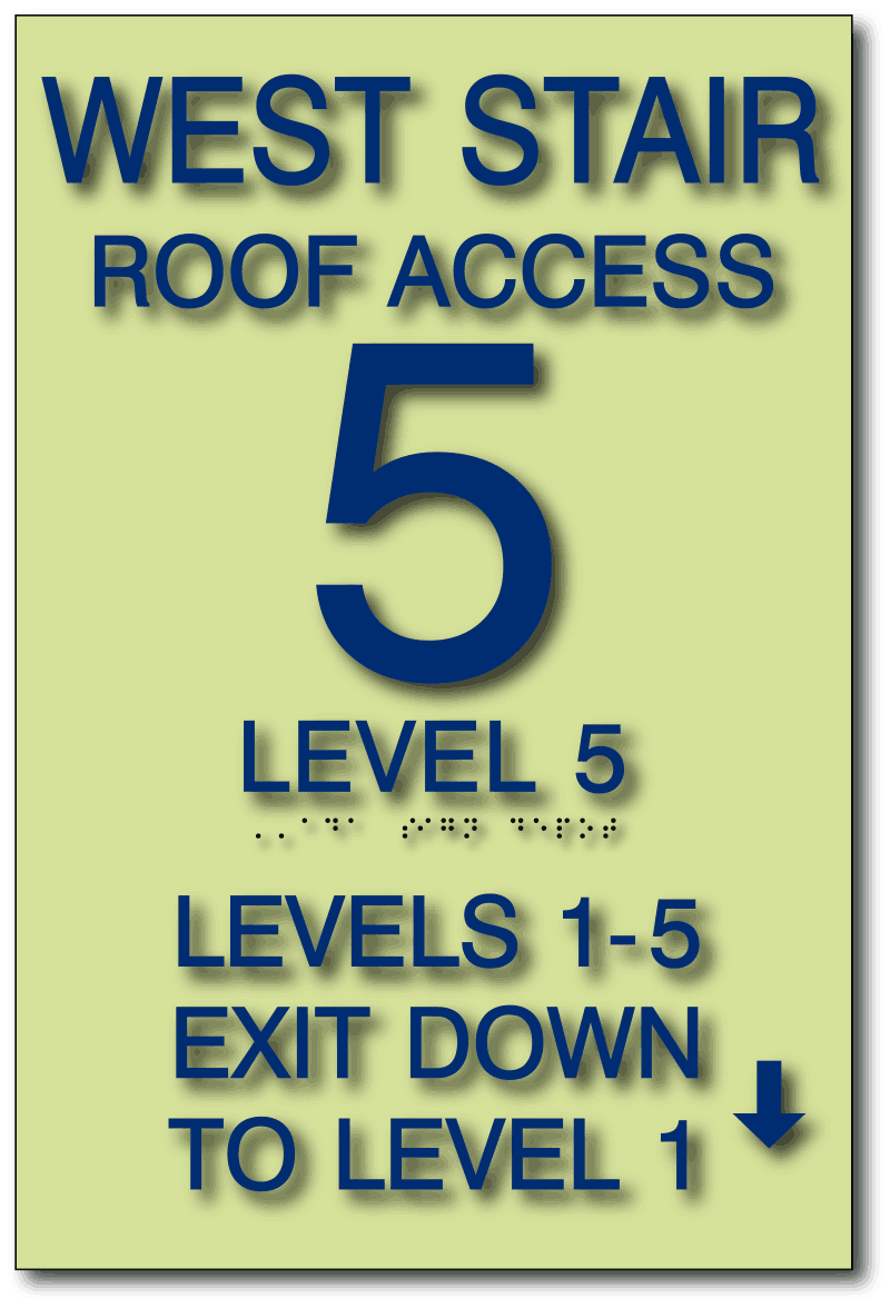 Stairwell Floor Level Signs in LaserGlow Photo-Luminous – ADA Sign Depot