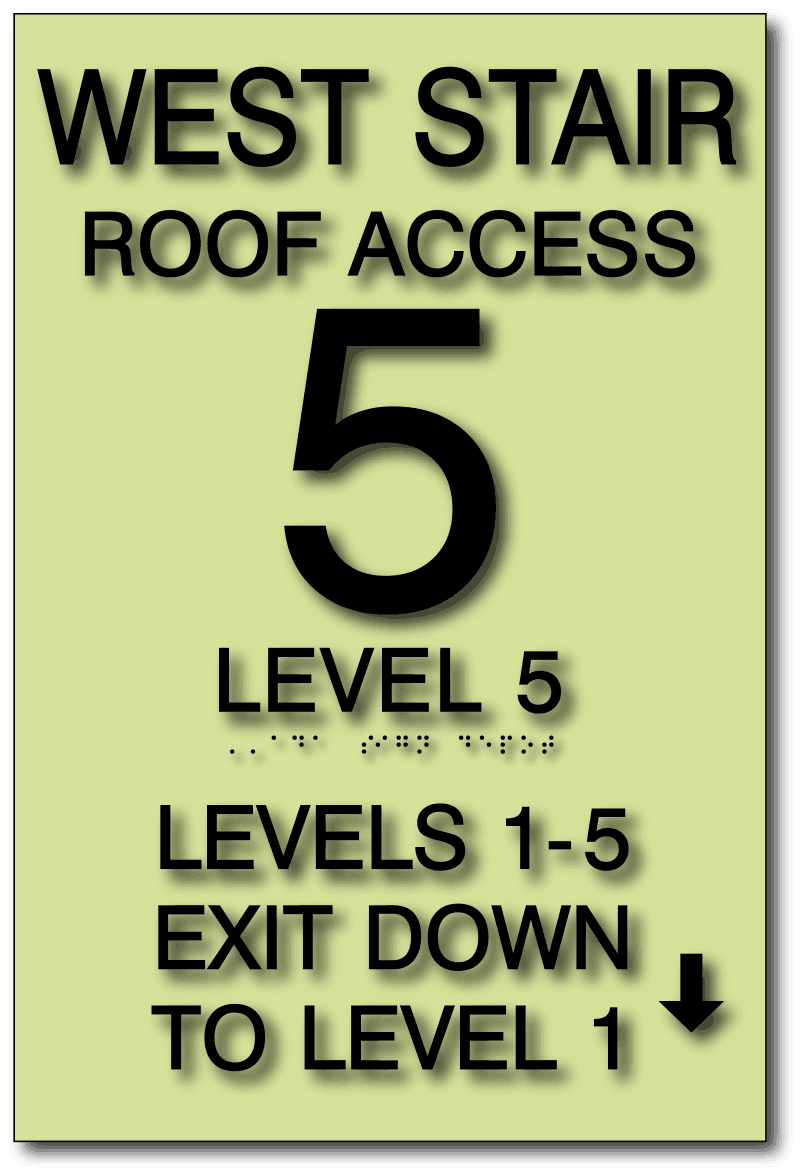 Stairwell Floor Level Signs in LaserGlow Photo-Luminous – ADA Sign Depot