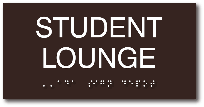 ADA Compliant Student Loung Room Name Sign | ADASignDepot.cm – ADA Sign ...