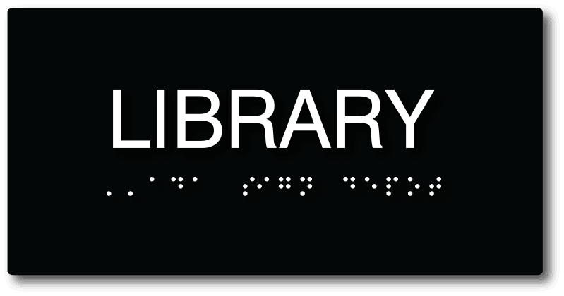 Library Room Sign - Tactile Braille School Library Room Name Signs ...