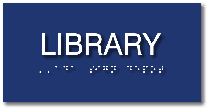 Library Room Sign - Tactile Braille School Library Room Name Signs ...