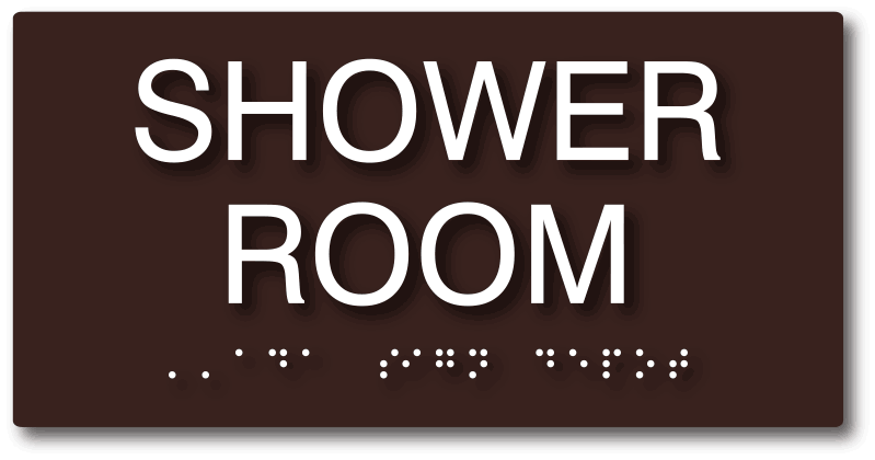 Shower Room Sign - 8" x 4" - ADA Compliant Braille Shower Room Signs ...