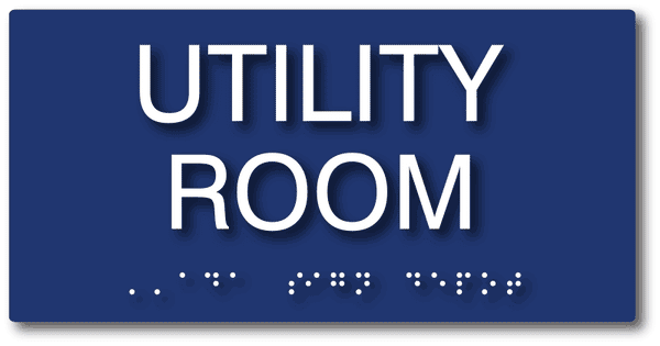 Utility Room ADA Sign - 8" x 4" - Tactile Letters and Grade 2 Braille ...