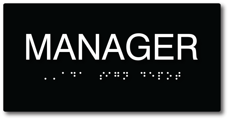 Manager Office Sign - ADA Compliant Tactile Braille Manager Room Sign ...