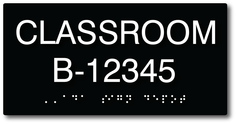 Custom School Classroom Number Signs with Braille – ADA Sign Depot