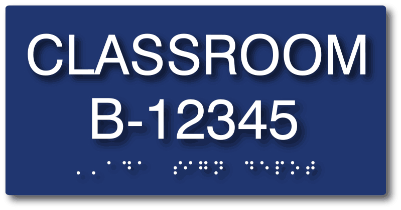 Custom School Classroom Number Signs with Braille – ADA Sign Depot