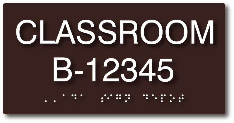 Custom School Classroom Number Signs with Braille – ADA Sign Depot