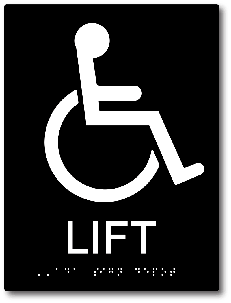 Wheelchair Symbol Lift Sign for Spas, Swimming Pools, Hot Tubs, etc ...