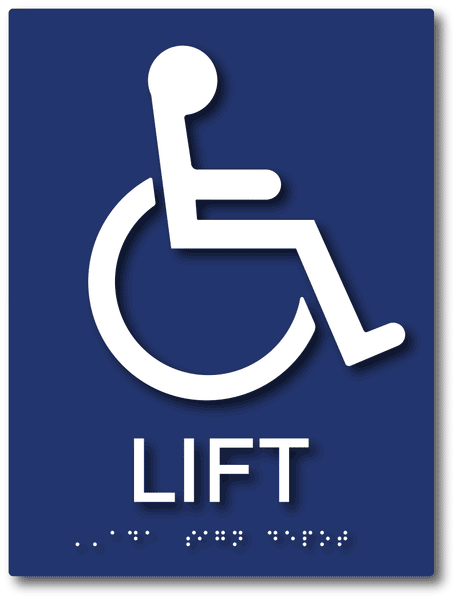 Wheelchair Symbol Lift Sign for Spas, Swimming Pools, Hot Tubs, etc ...