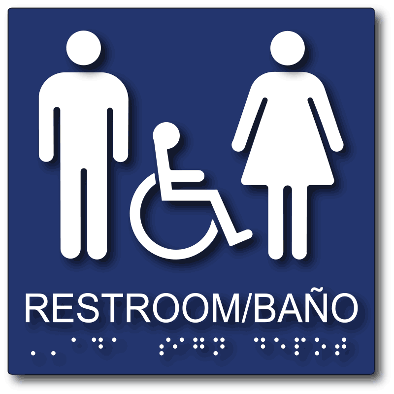 Bilingual English-Spanish Restroom ADA Sign – ADA Sign Depot