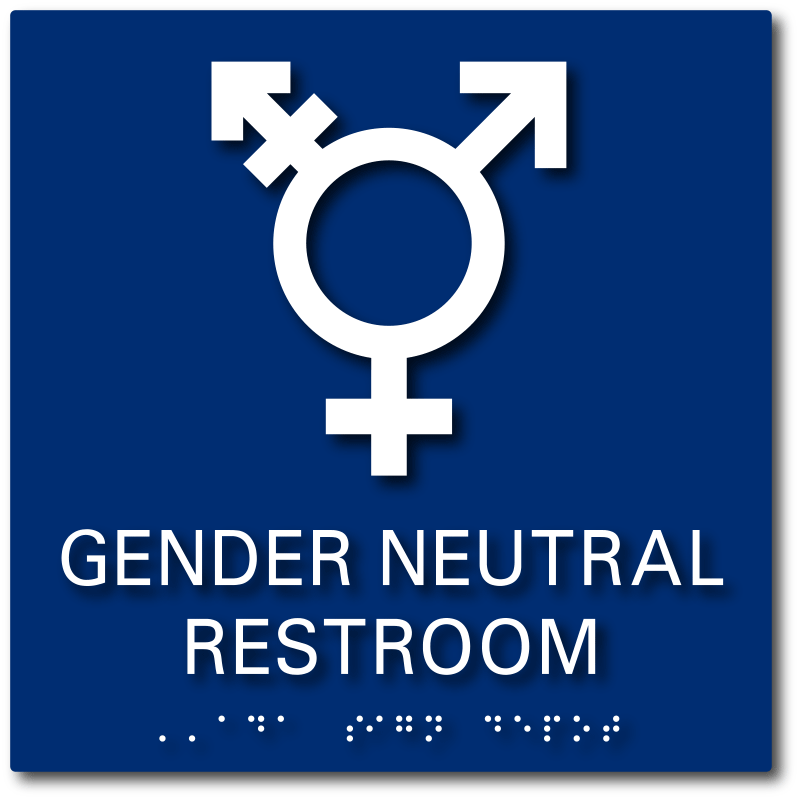All Genders Symbol Gender Neutral Restroom ADA Sign – ADA Sign Depot