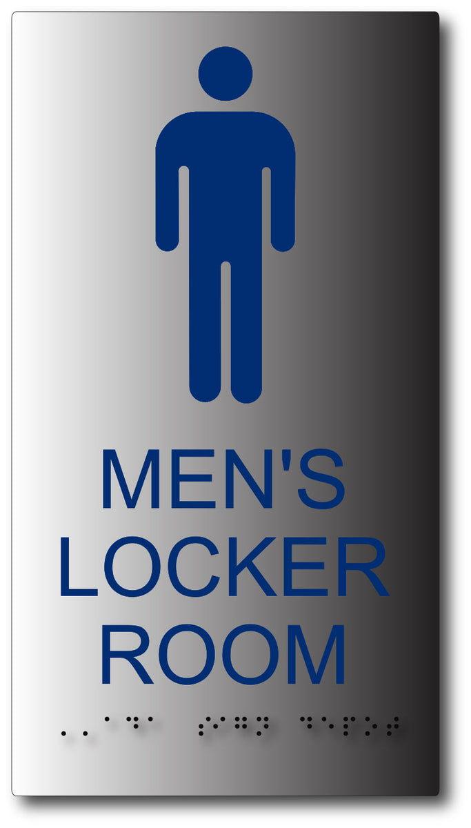 Mens Locker Room ADA Sign - Brushed Aluminum – ADA Sign Depot