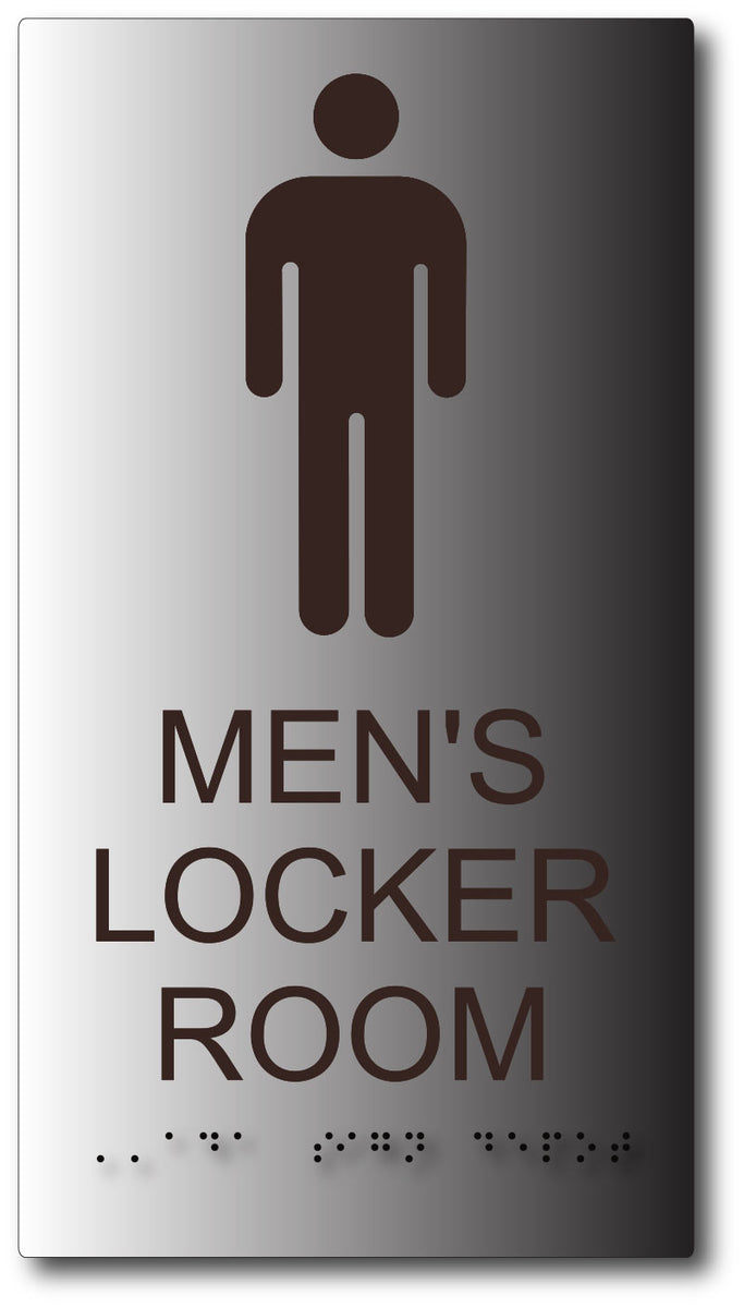 Mens Locker Room ADA Sign - Brushed Aluminum – ADA Sign Depot
