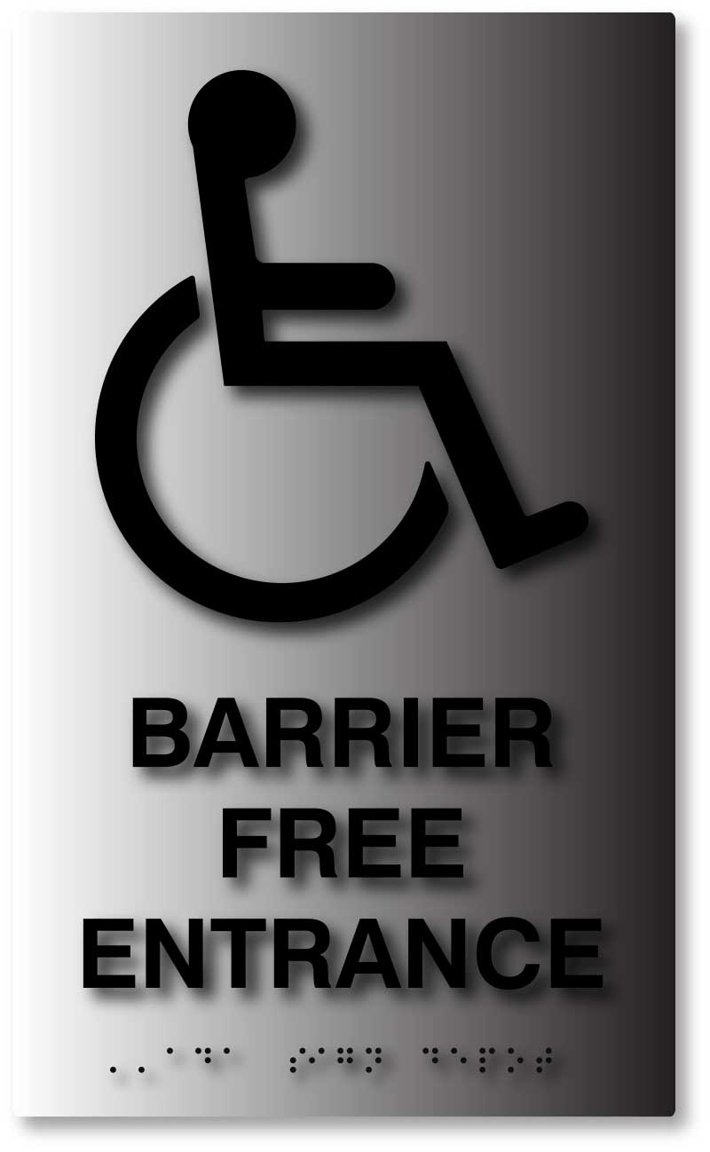 Exit and Entrance Brushed Aluminum ADA Signs – ADA Sign Depot