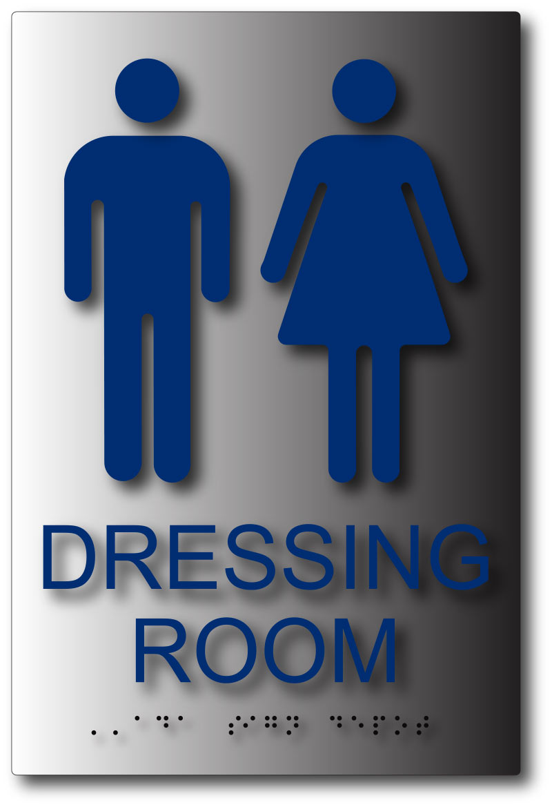 Unisex Dressing Room ADA Sign with Gender Symbols and Braille – ADA ...
